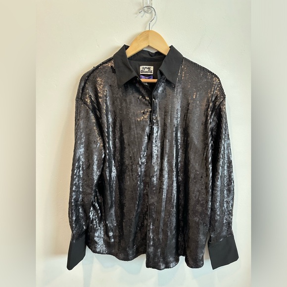 Target | Tops | Future Collective Sequin Bottom Down Shirt Nwt | Poshmark